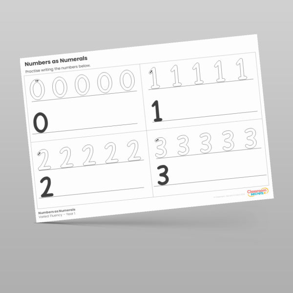 Year 1 Numbers As Numerals Varied Fluency Resource | Classroom Secrets