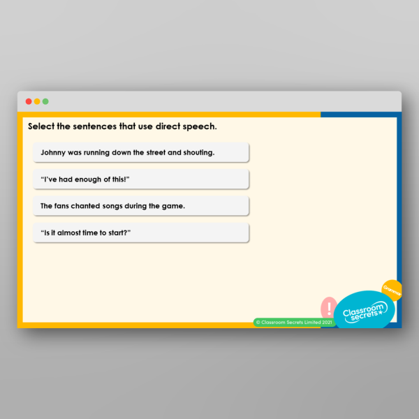 Year 3 Recognising Direct Speech Teaching Ppt Resource | Classroom Secrets