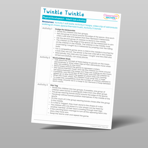 Eyfs Twinkle Twinkle Physical Development Resource | Classroom Secrets