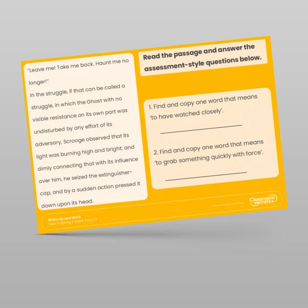 Year 5 Spring 2 Week 4 Wake Up And Work Resource | Classroom Secrets