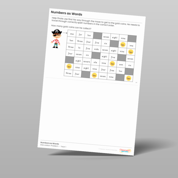 Year 1 Numbers As Words Discussion Problem Resource | Classroom Secrets
