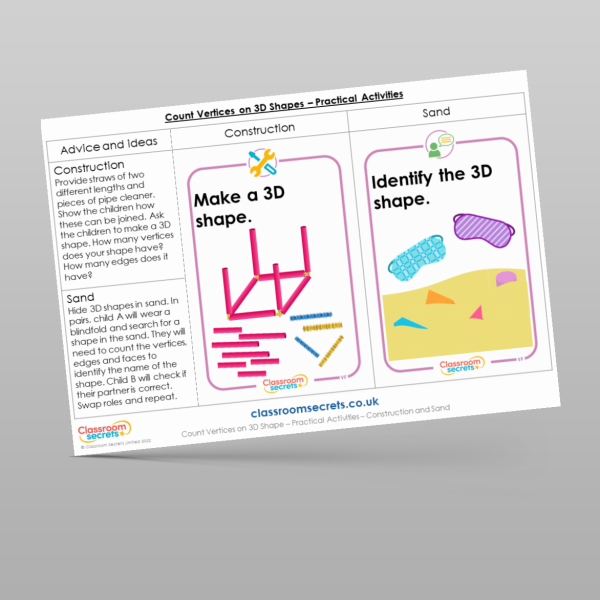 Year 2 Count Vertices On 3d Shapes Practical Activities Resource ...