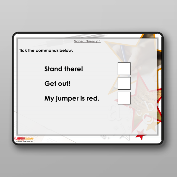 Year 1 Commands With Exclamations Modelling Ppt Resource Classroom Secrets