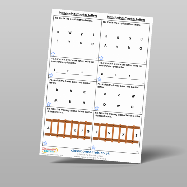 Year 1 Introducing Capital Letters Varied Fluency Resource | Classroom ...