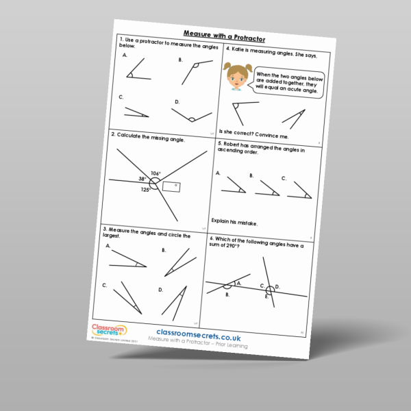Year 6 Measure With A Protractor Prior Learning Resource | Classroom ...