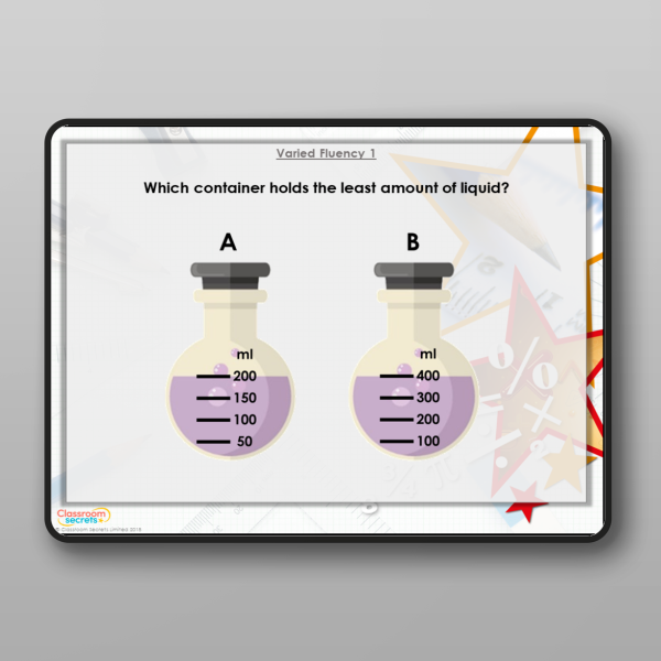 Year 3 Compare Capacities Modelling Ppt Resource | Classroom Secrets