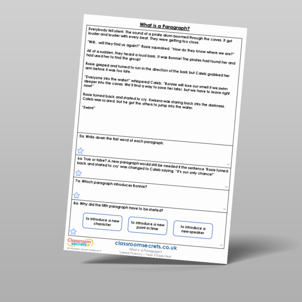 Year 3 What Is A Paragraph Varied Fluency Resource | Classroom Secrets