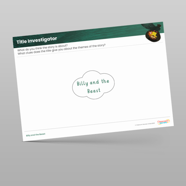 KS1 Billy And The Beast Writing Unit Title Investigator Resource ...