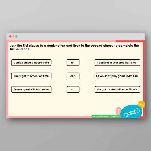 Year 4 Consolidating Coordinating Conjunctions Teaching Ppt Resource Classroom Secrets