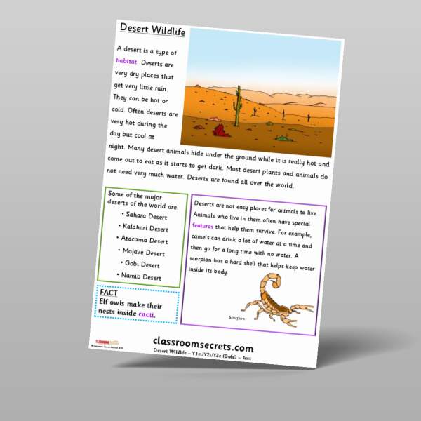 Year 1 2 3 Desert Wildlife Gold Guided Reading Pack Resource ...
