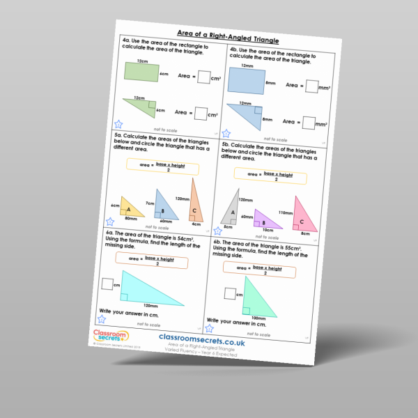 Year 6 Area Of A Right Angled Triangle Varied Fluency Resource ...