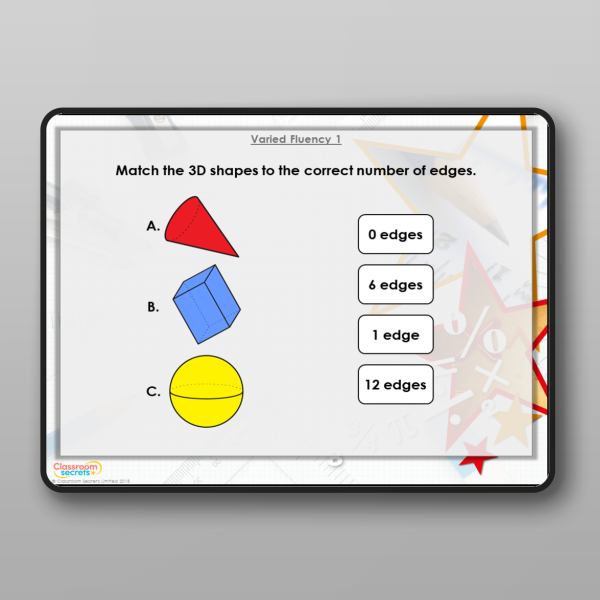 Year 2 Count Edges On 3d Shapes Modelling Ppt Resource | Classroom Secrets