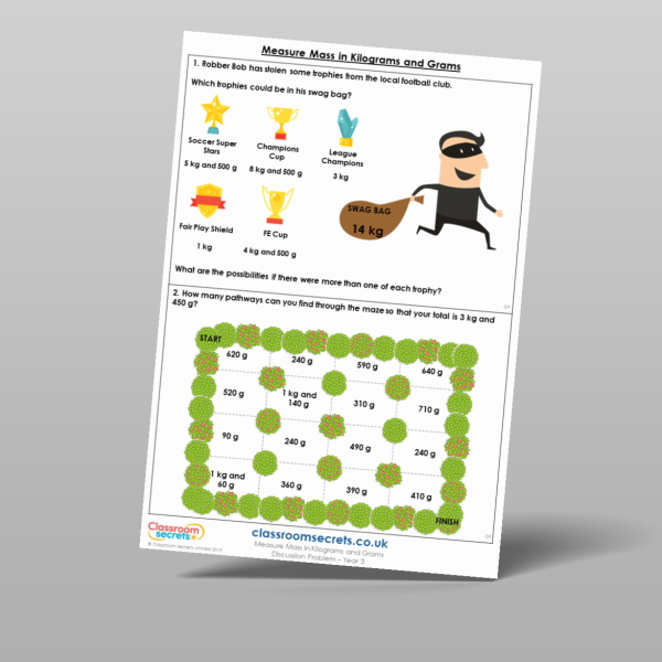 Year 3 Measure Mass In Kilograms And Grams Discussion Problem Resource ...