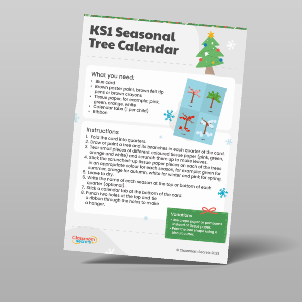 KS1 Seasonal Tree Calendar Resource | Classroom Secrets
