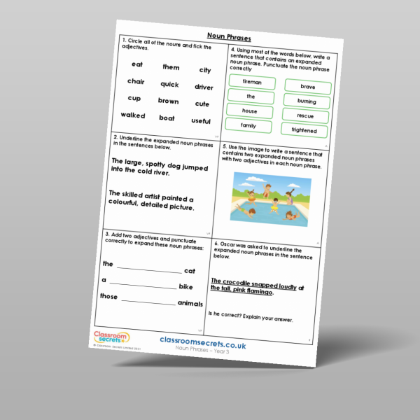 Year 3 Noun Phrases Mixed Activity Resource | Classroom Secrets