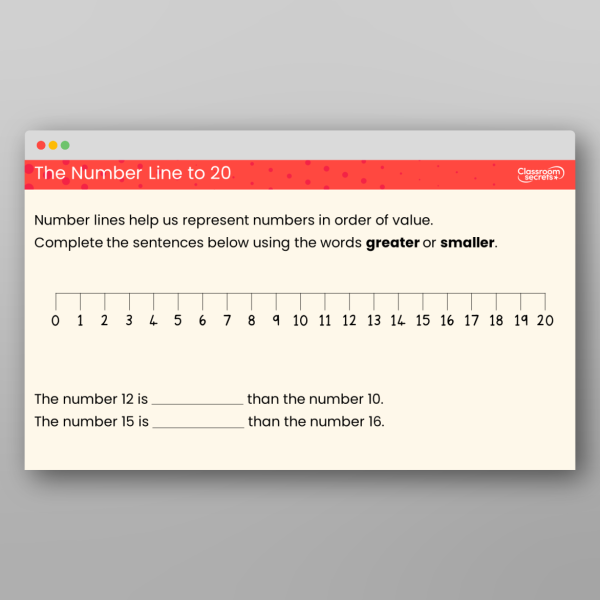 Year 1 The Number Line To 20 Teaching Ppt Resource | Classroom Secrets