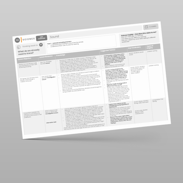 Year 4 Sound Overview Resource | Classroom Secrets