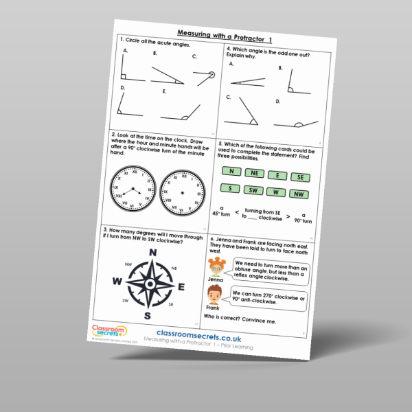 Year 5 Measuring With A Protractor 1 Prior Learning Resource ...