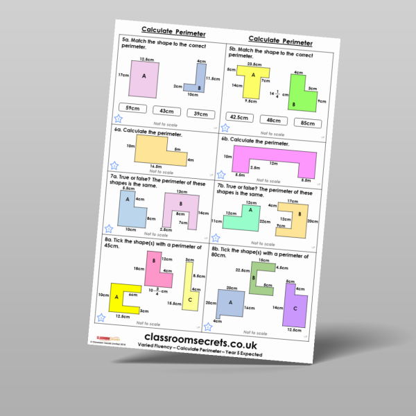 Year 5 Calculate Perimeter Varied Fluency Resource | Classroom Secrets
