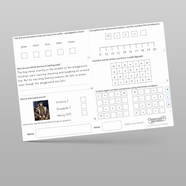 Year 2 Early Morning Work Autumn Week 4 Resource | Classroom Secrets