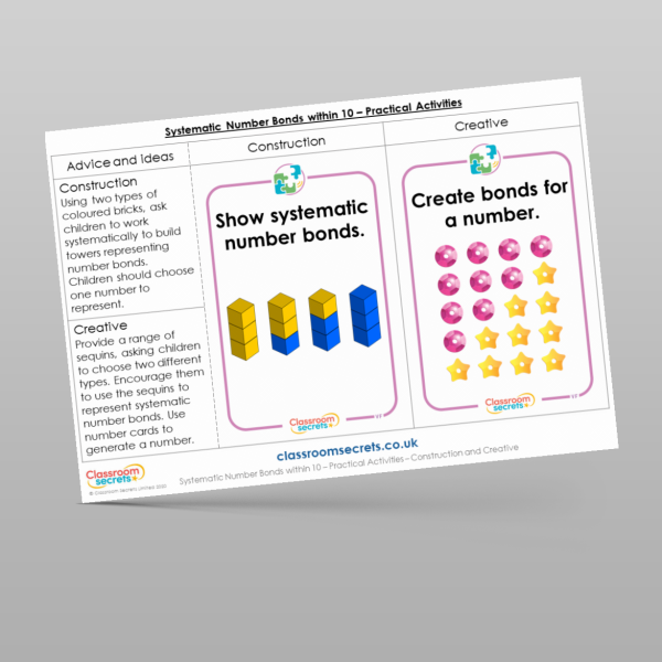 Year 1 Systematic Number Bonds Within 10 Practical Activities Resource ...