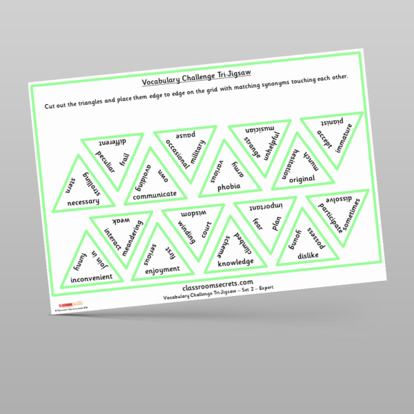 KS1 And Ks2 Vocabulary Challenge Tri Jigsaw Set 2 Resource | Classroom ...