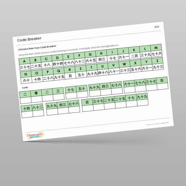 KS2 Chinese New Year Code Breaker Resource | Classroom Secrets