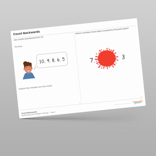 Year 1 Count Backwards Reasoning And Problem Solving Resource ...