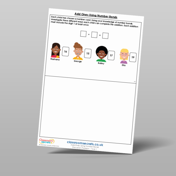 Year 1 Add Ones Using Number Bonds Discussion Problem Resource ...