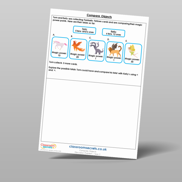 Year 2 Compare Objects Discussion Problem Resource Classroom Secrets