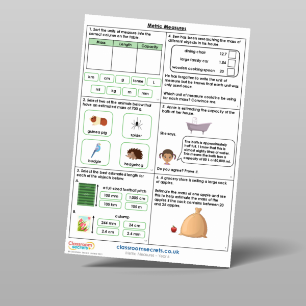 Year 6 Metric Measures Mixed Activity Resource | Classroom Secrets