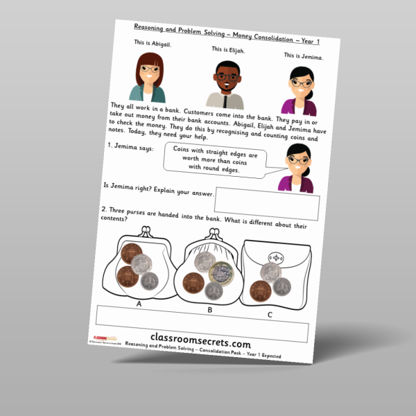 Year 1 Money Consolidation Activity Resource | Classroom Secrets