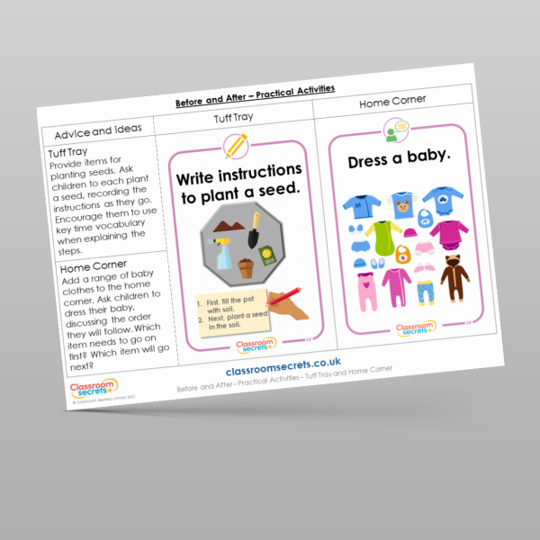 Year 1 Before And After Practical Activities Resource | Classroom Secrets