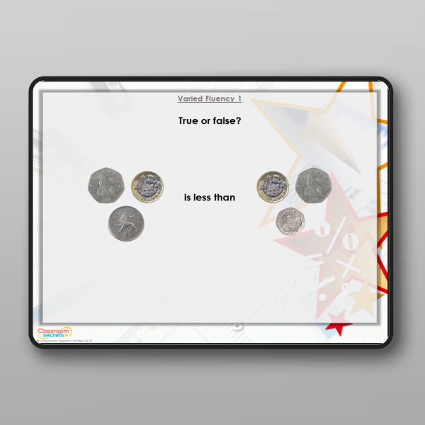 Year 2 Compare Amounts Of Money Modelling Ppt Resource | Classroom Secrets