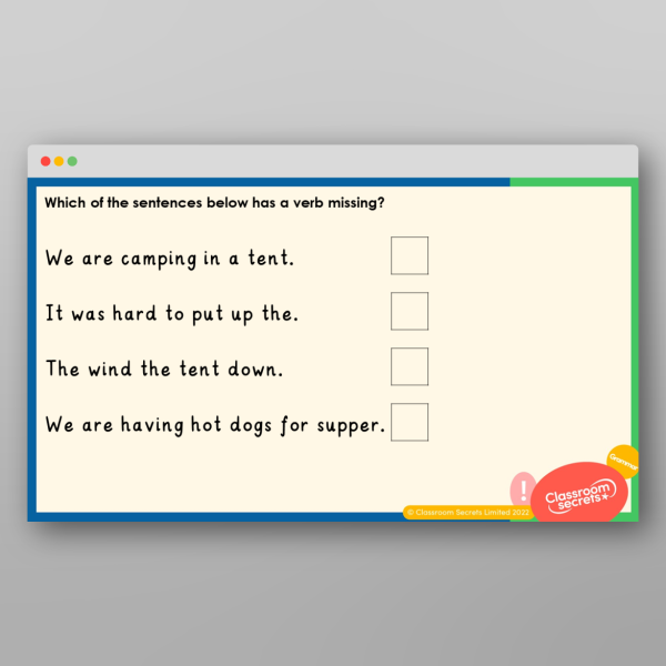 Year 1 Recognising And Using A Sentence Teaching Ppt Resource Classroom Secrets