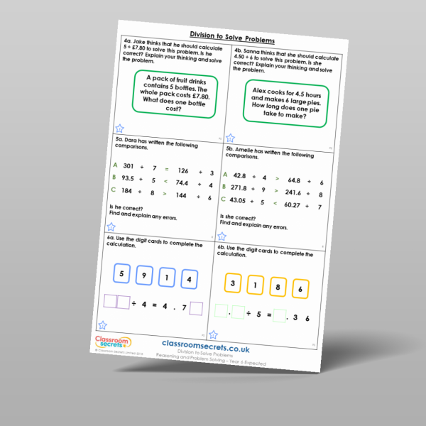 Year 6 Division To Solve Problems Reasoning And Problem Solving ...