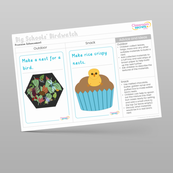 Eyfs Big Schools Birdwatch Provision Enhancement Resource | Classroom ...