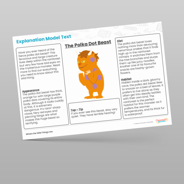 KS2 Where The Wild Things Are Writing Unit Model Text And Writing Frame ...