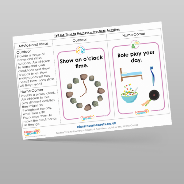 Year 1 Tell The Time To The Hour Practical Activities Resource ...