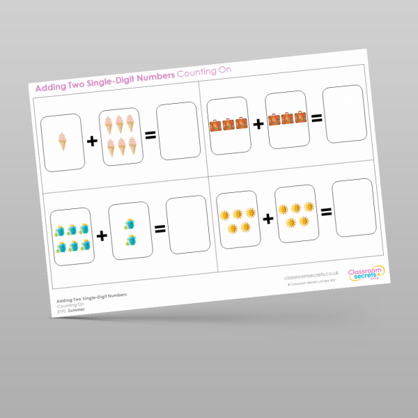 Eyfs Adding Two Single Digit Numbers Learning Activity Resource ...