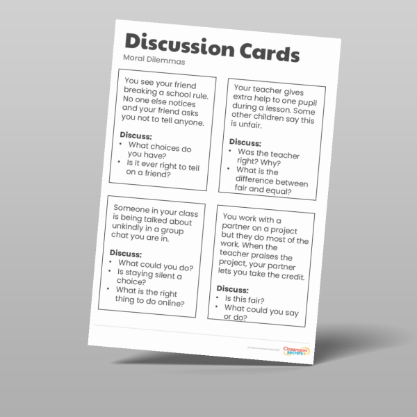 KS2 Moral Dilemma Discussion Cards Resource | Classroom Secrets
