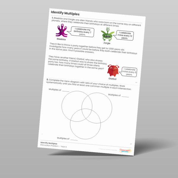 Year 6 Identify Multiples Discussion Problem Resource | Classroom Secrets