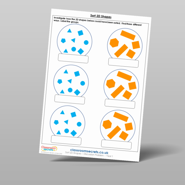 Year 1 Sort 2d Shapes Discussion Problem Resource | Classroom Secrets