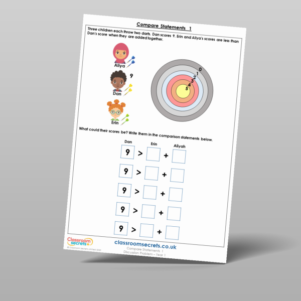 Year 1 Compare Statements 1 Discussion Problem Resource | Classroom Secrets Year 1 Compare Statements 1 Discussion Problem Resource | Classroom Secrets