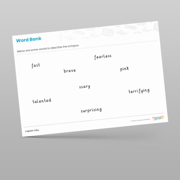 Year 2 Captain Toby Writing Unit Word Bank Resource | Classroom Secrets