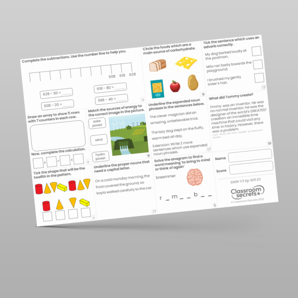 Year 3 Early Morning Work Spring Week 11 Resource | Classroom Secrets