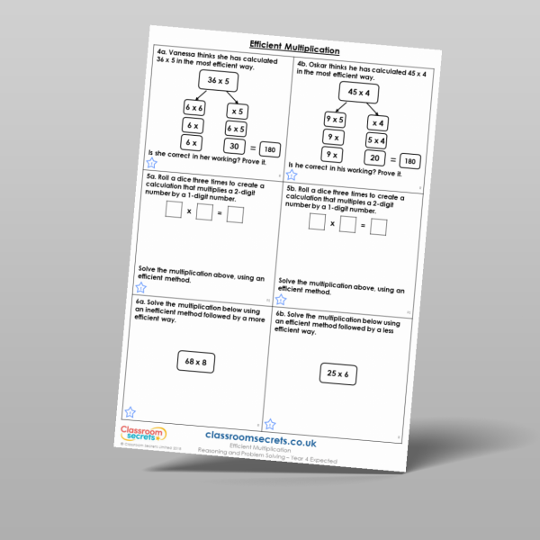 Year 4 Efficient Multiplication Reasoning And Problem Solving Resource | Classroom Secrets