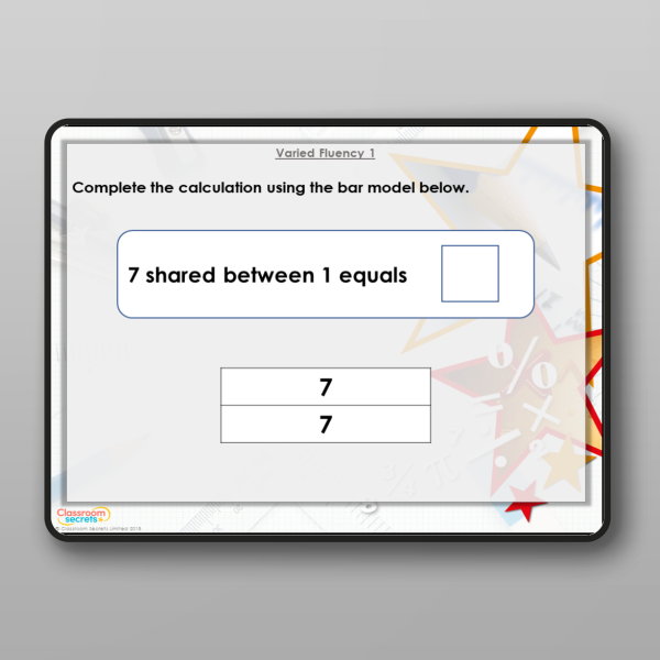Year 4 Divide A Number By 1 And Itself Modelling Ppt Resource ...