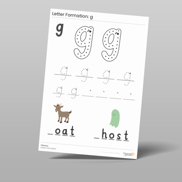 Eyfs Letter Formation Worksheet G Resource | Classroom Secrets