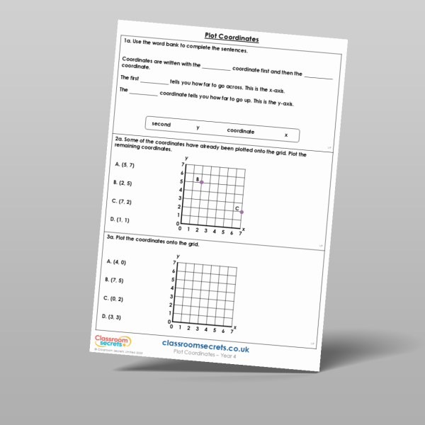 Year 4 Plot Coordinates Varied Fluency 2 Resource | Classroom Secrets